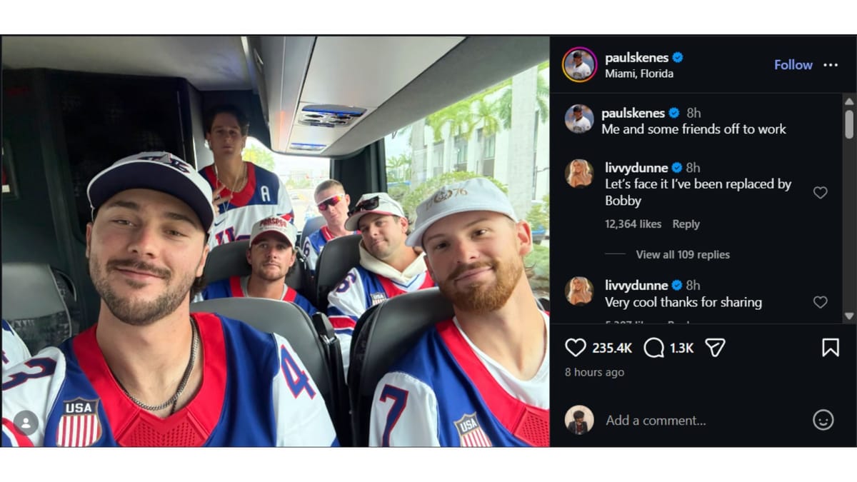 Paul Skenes’ girlfriend Olivia Dunne hilariously claims Bobby Witt Jr ...