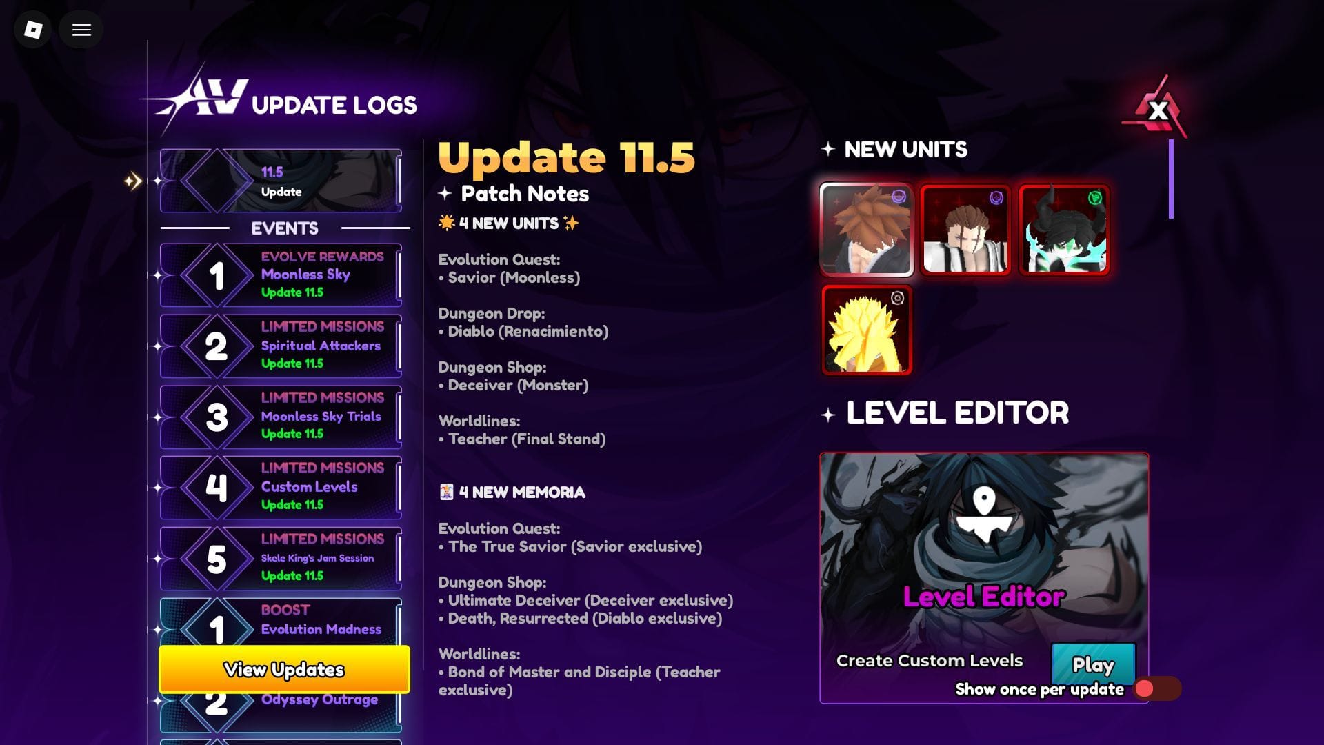 Anime Vanguards The True Savior Memoria guide