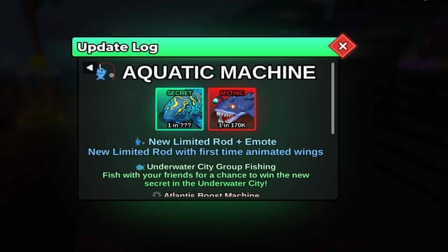 Fish It Aquatic Machine update patch notes