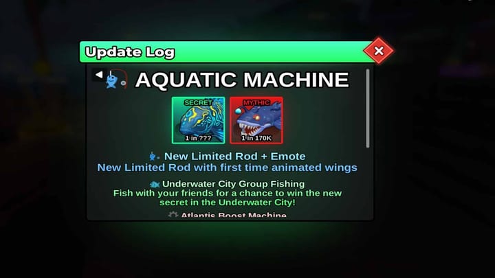 Fish It Aquatic Machine update patch notes