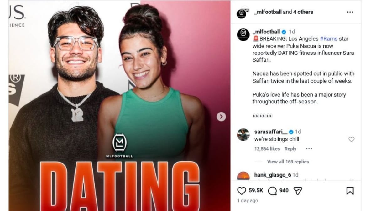 Sara Saffari shuts down Puka Nacua dating rumors with 3-word message 4 ...