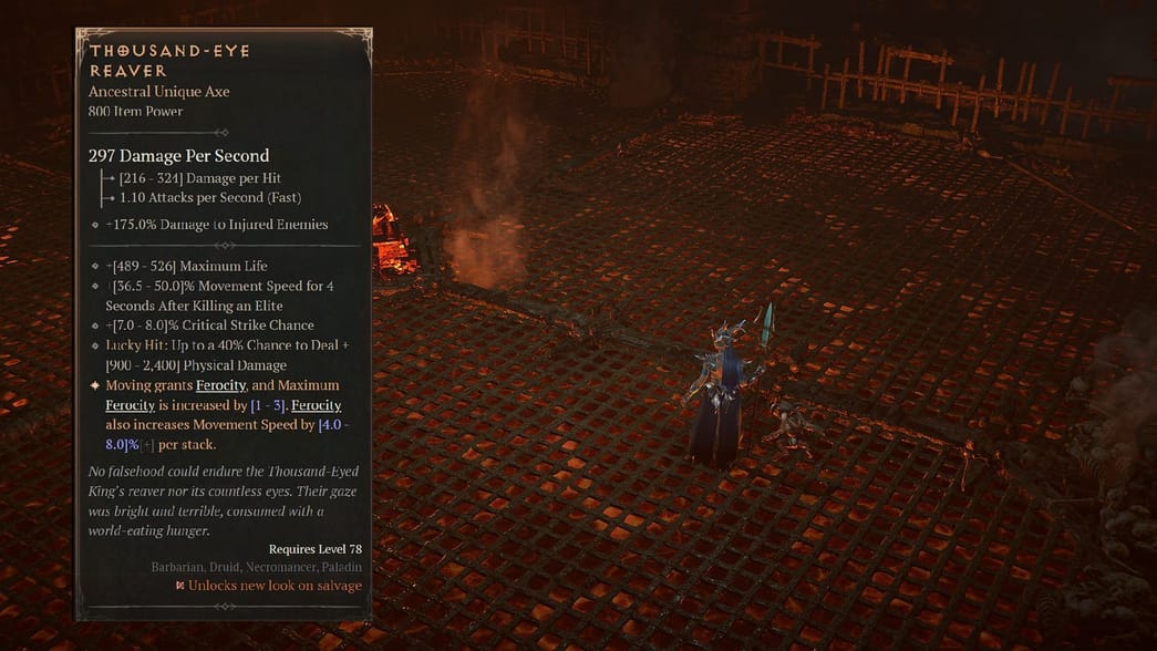 Diablo 4 Thousand-Eye Reaver: Unique effects, how to get, and build use ...