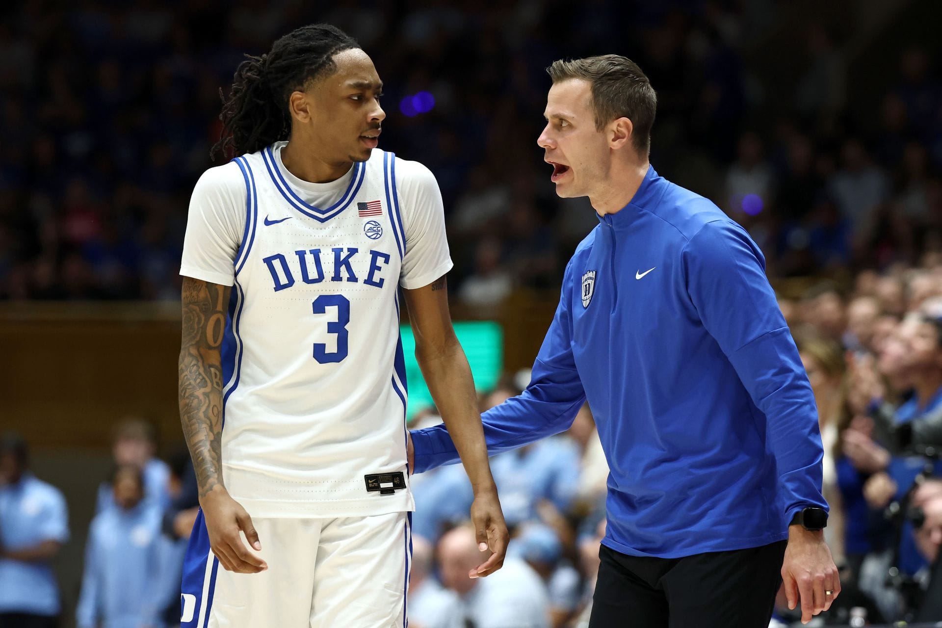 WATCH: Isaiah Evans fires hilarious jab at Jon Scheyer after Duke HC ...