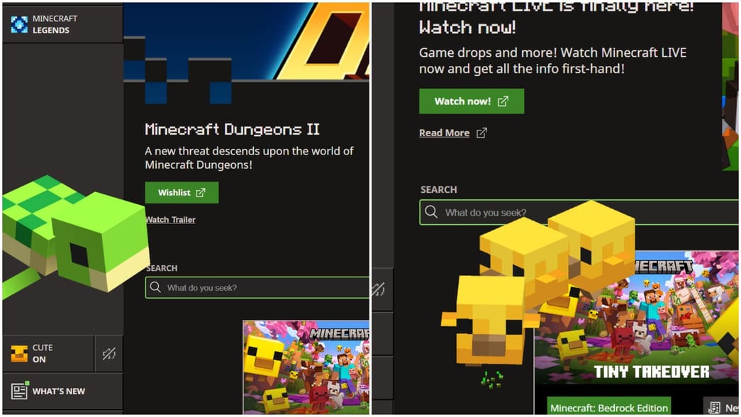 Minecraft Launcher adds cute mob easter egg for Tiny Takeover drop ...