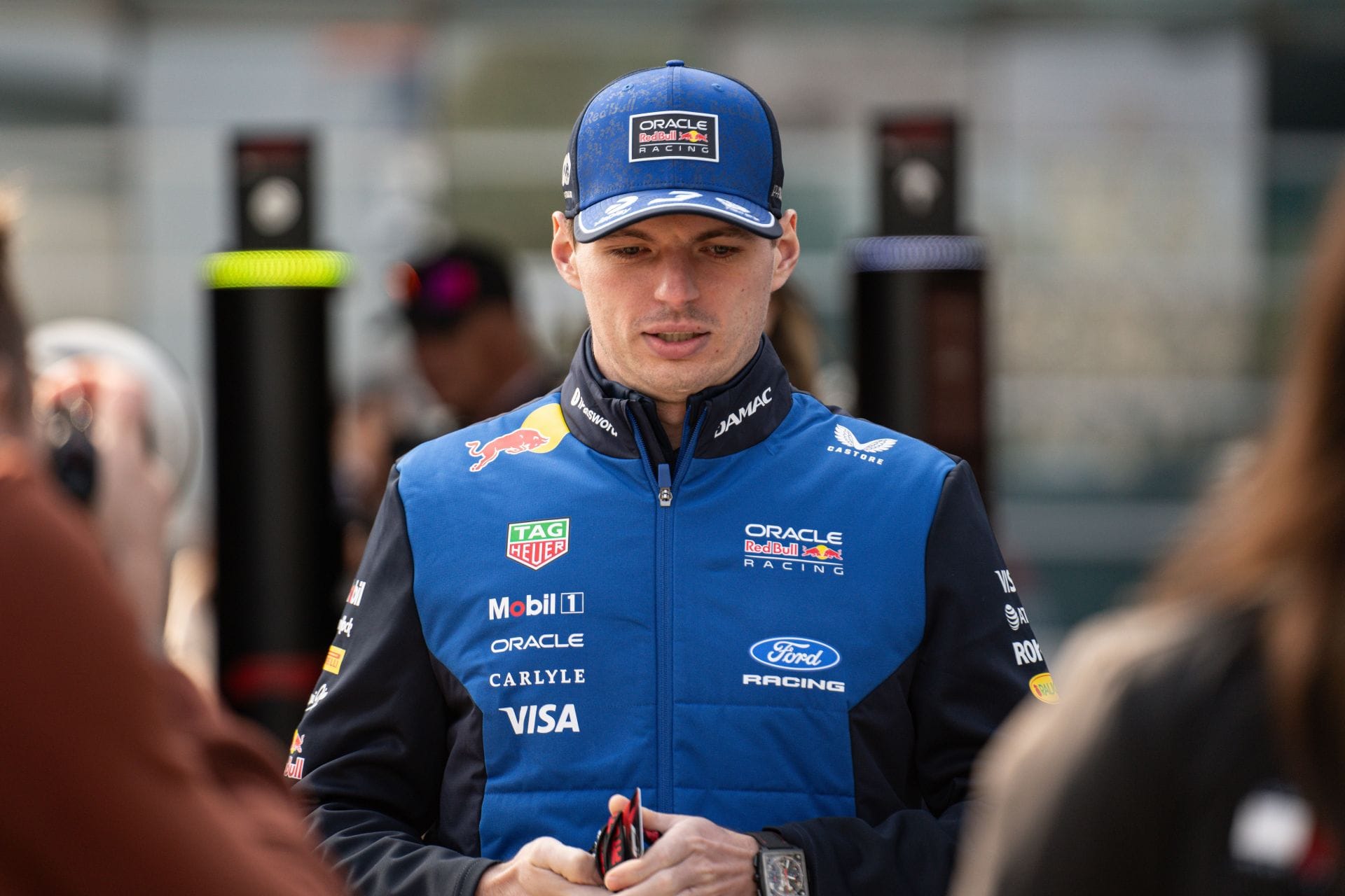 Watch: A seemingly angry Max Verstappen faces up to the media after a ...