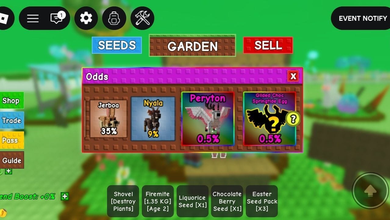 Grow a Garden Nyala pet guide
