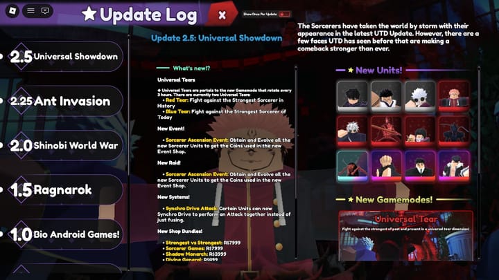 Universal Tower Defense X Update 2.5 guide