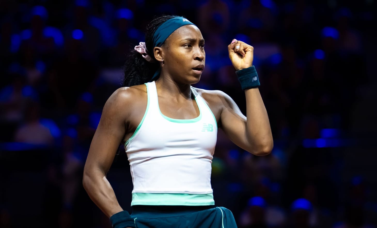 PICTURES: Coco Gauff turns up the glamor in orange sleeveless top on ...
