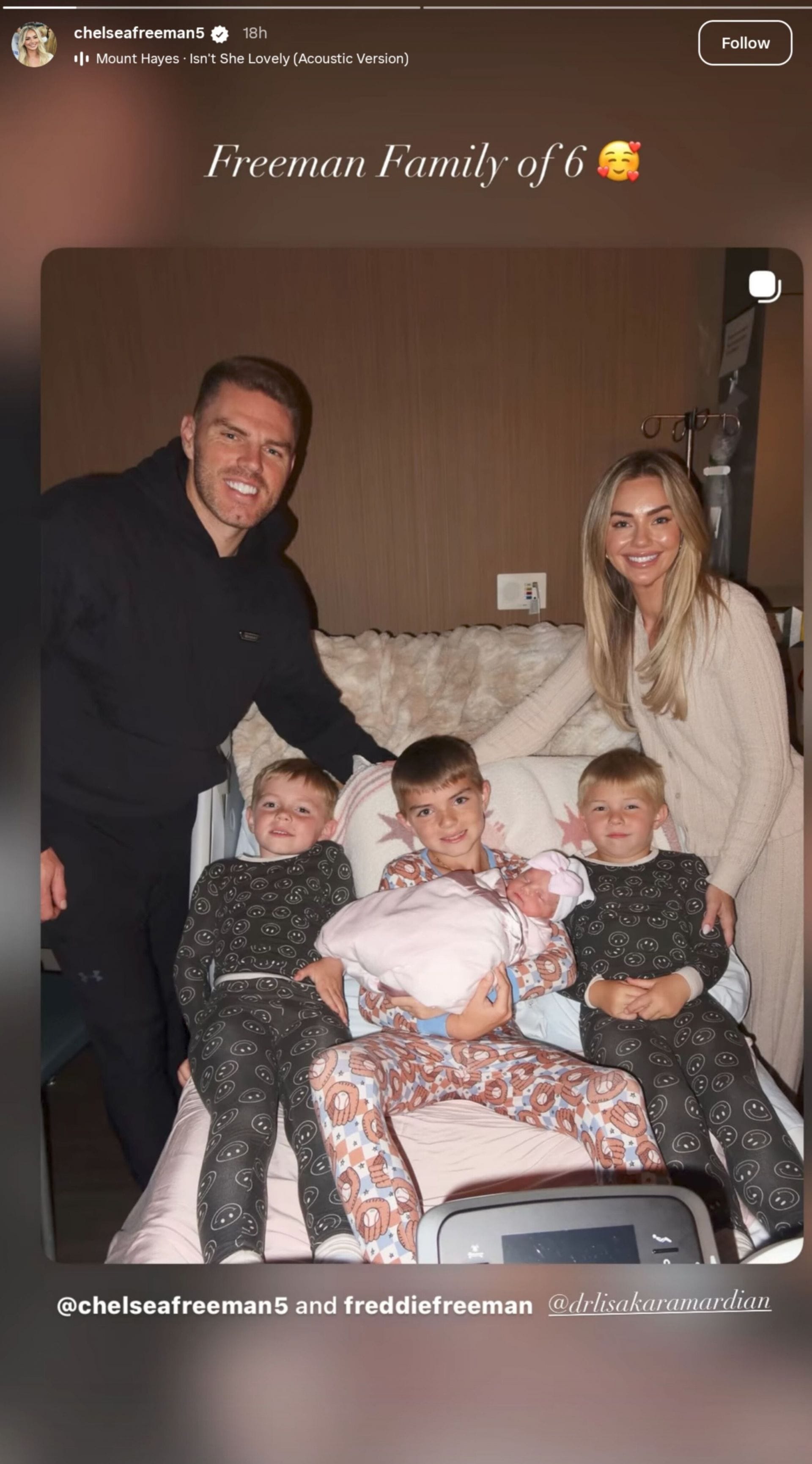 Freddie Freeman's wife Chelsea unveils first look at newborn baby London