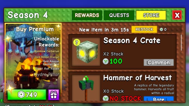 Grow a Garden Season Pass 4 guide: All rewards, premium price, and more