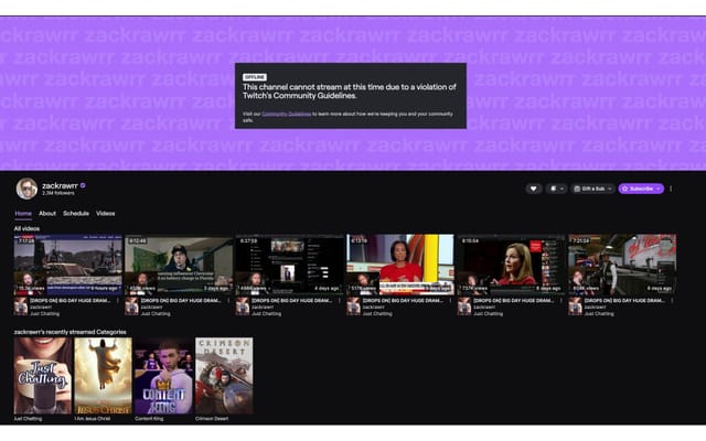 Asmongold banned from Twitch