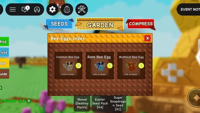 All Bees in Grow a Garden (Bizzy Bee Event 2026)