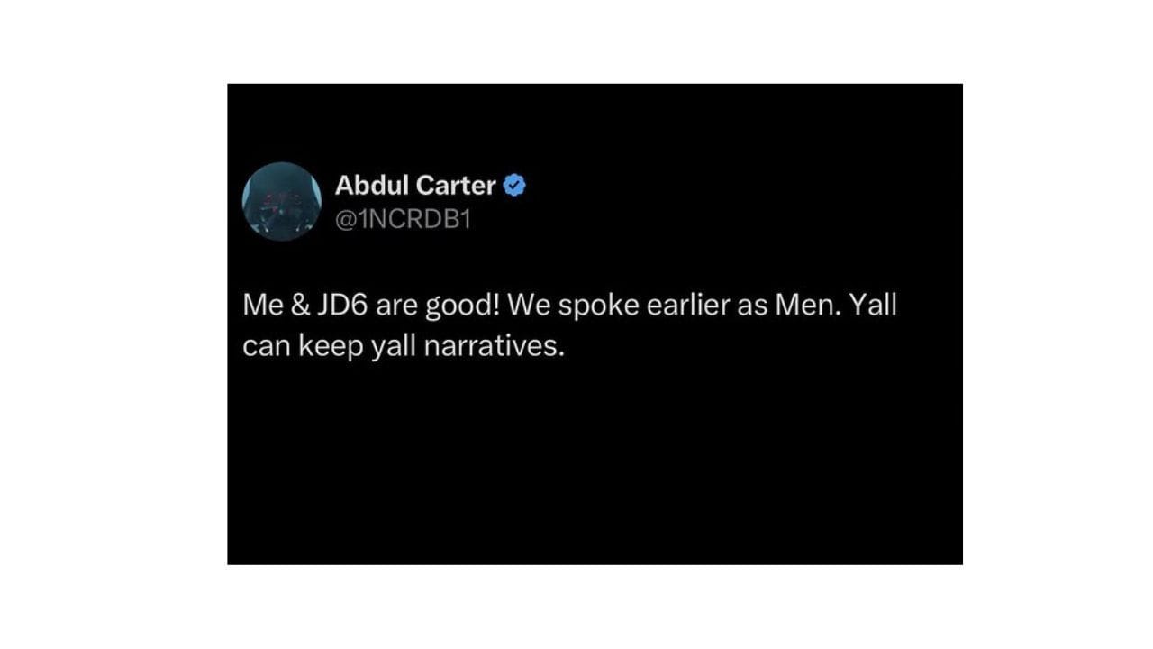 “I don't want him to say he's sorry”: Abdul Carter sends pointed ...
