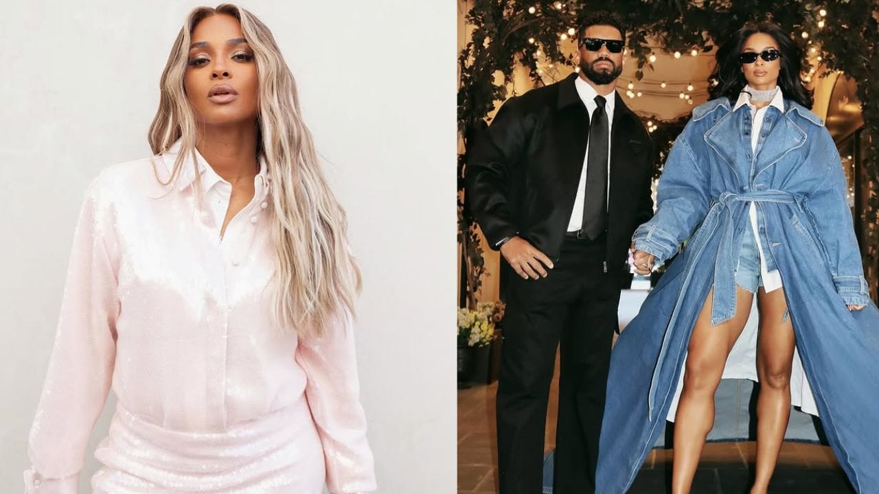 PICS: Russell Wilson's wife Ciara turn heads in breastplate with denim ...