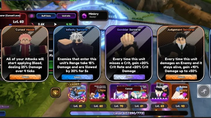 Universal Tower Defense X Mimicry Sorcerer (Yuta) guide