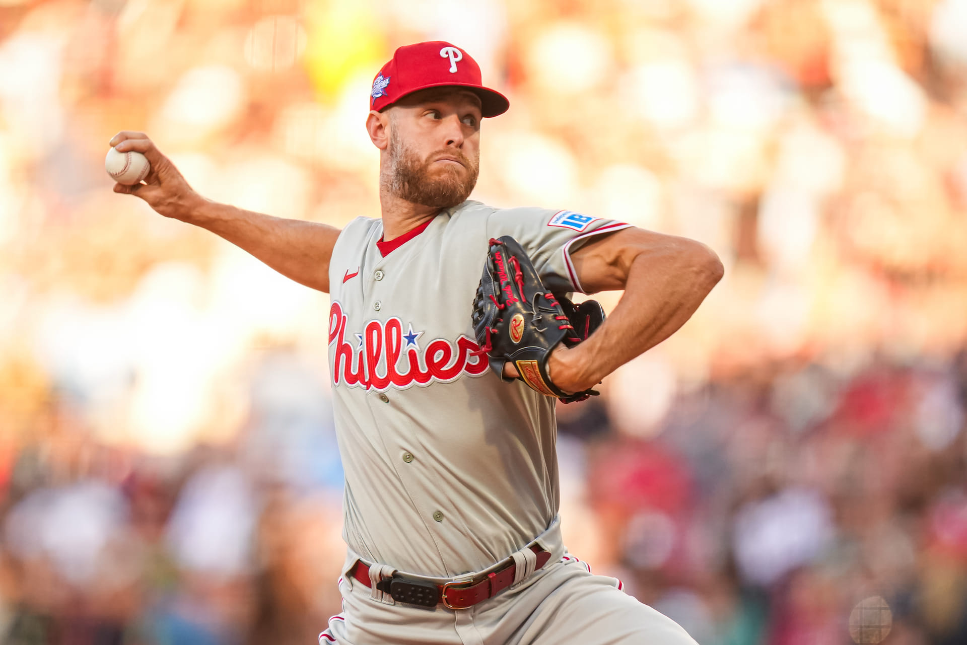 Zack Wheeler's wife Dominique pairs cropped Phillies zip-up jacket with ...