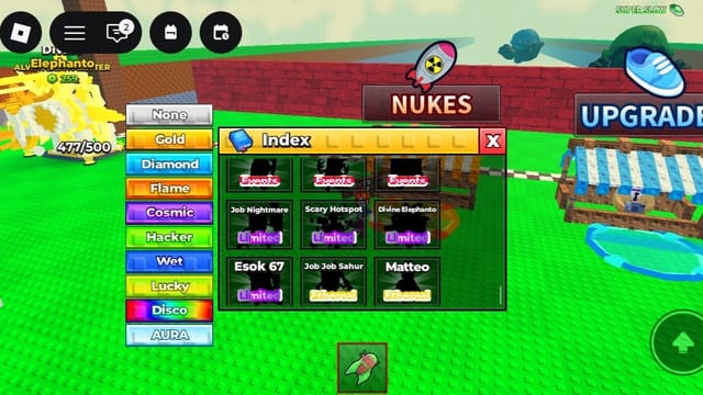 All Brainrots in Nuke for Brainrots