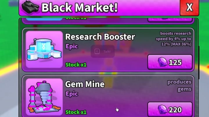 Mini War Black Market guide