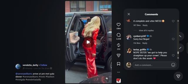 Serena Williams' glamorous red outfit at Pre-Met Gala dinner ignites ...