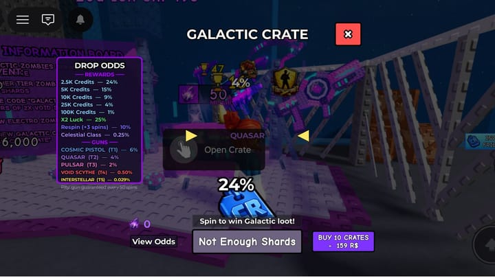Survive Zombie Arena Galactic Event guide