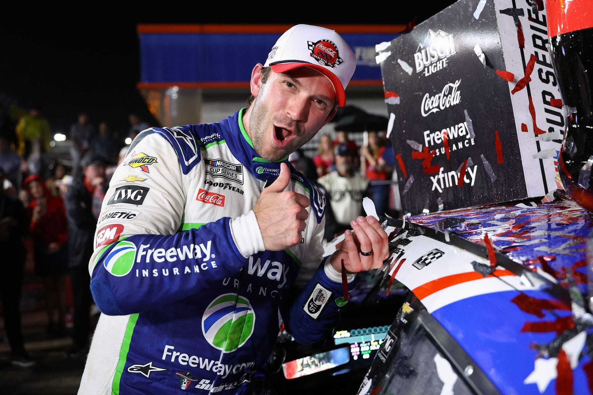 Watch: Raw emotions erupt as Daniel Suarez and Spire Motorsports win ...