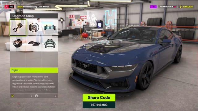 Best tuning and setup for Ford Mustang Dark Horse in Forza Horizon 6
