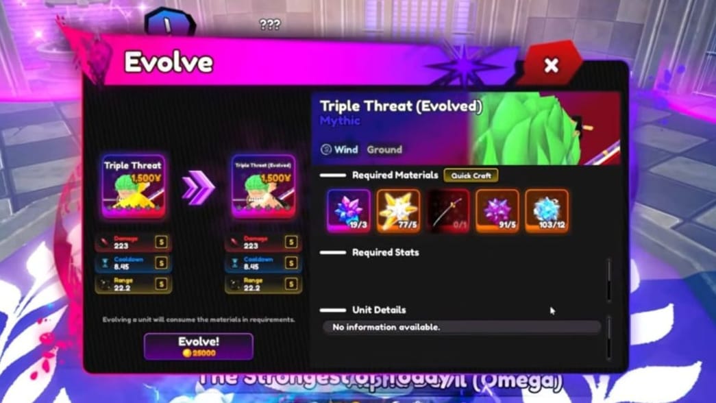 Universal Tower Defense X Triple Threat Unrivaled (Zoro) guide