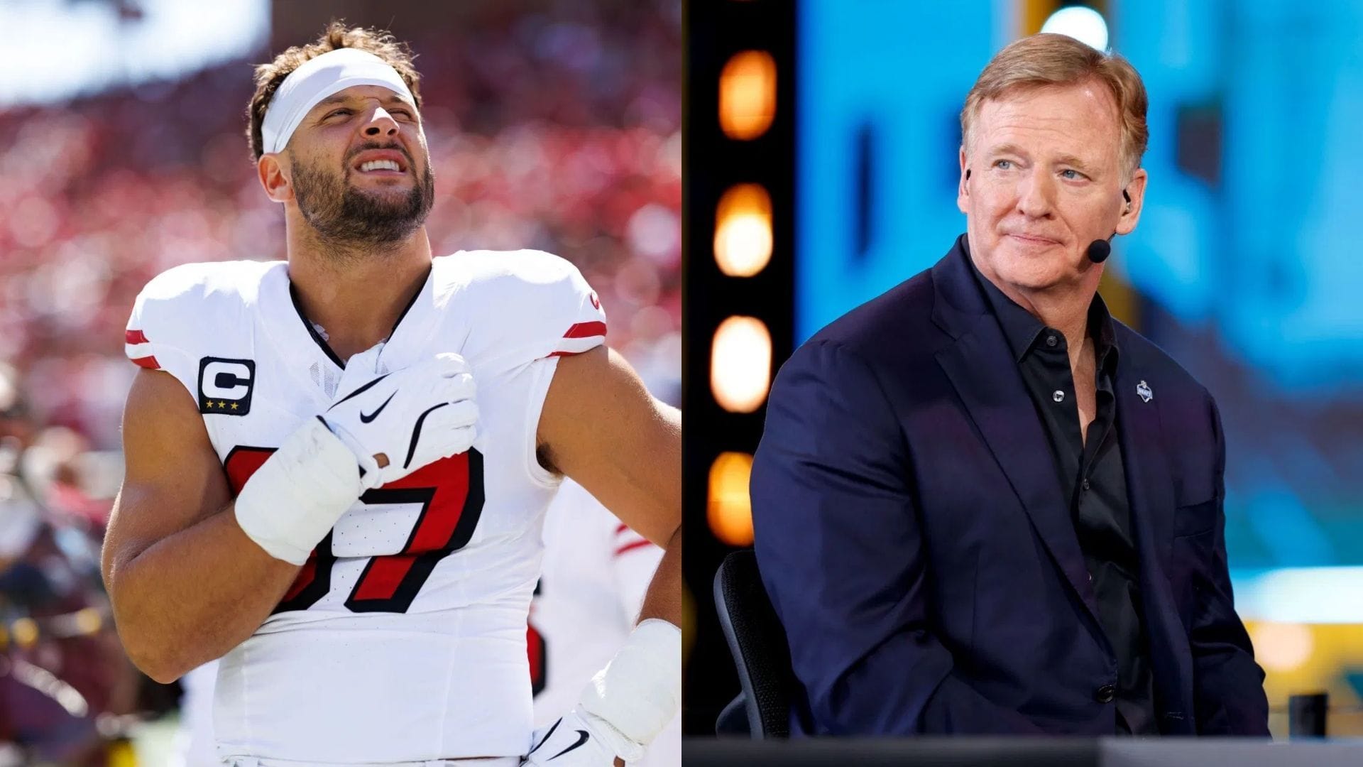 "It’s a little bizarre": 49ers' Nick Bosa shades Rogers Goodell-led NFL ...