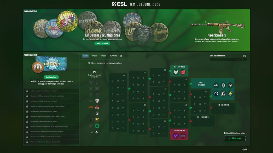 Our picks for best CS2 IEM Cologne Major 2026 Pick'Ems