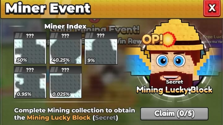 Be a Lucky Block Mining Event guide