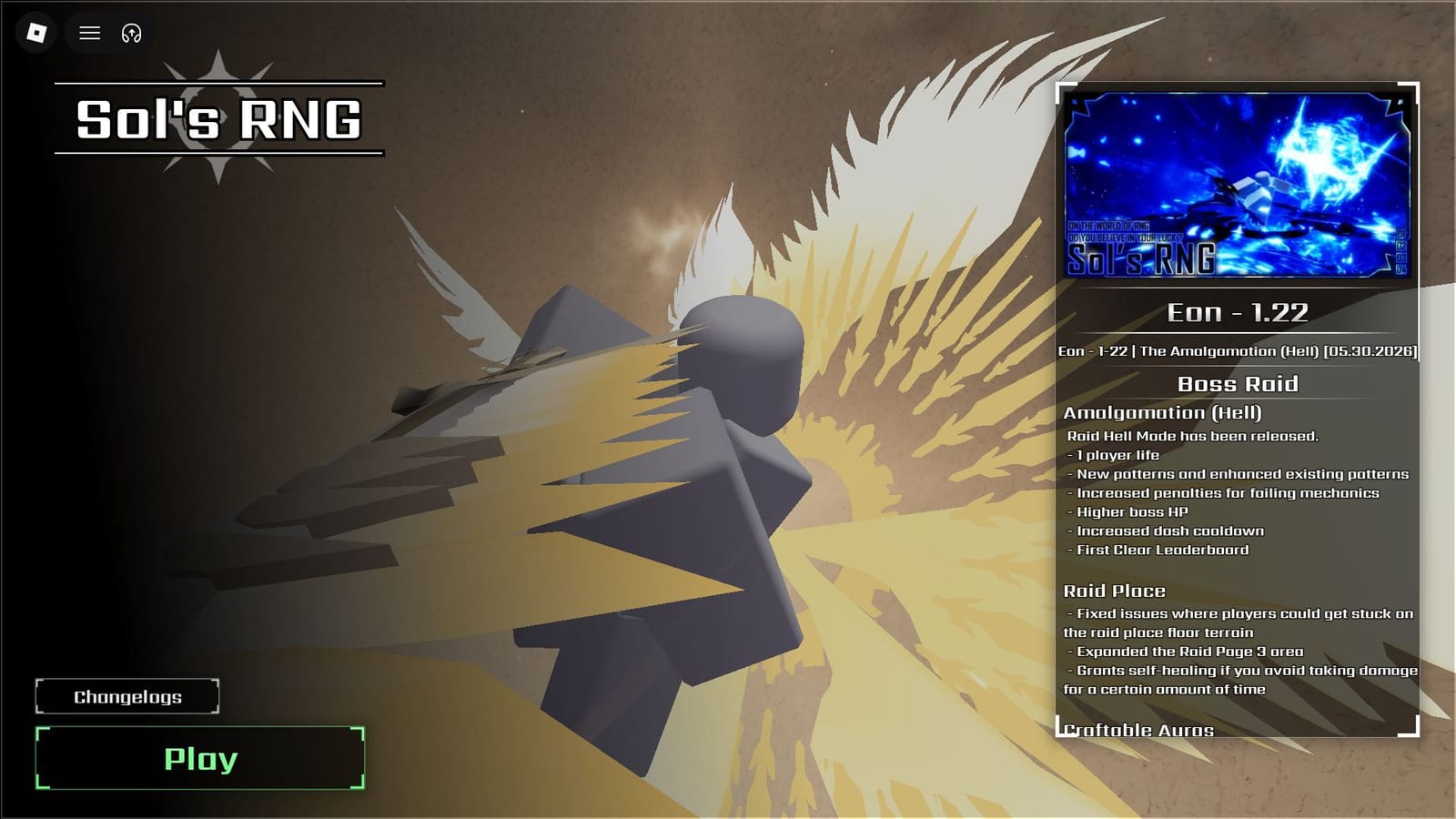 Sol’s RNG Eon 1.22 update patch notes