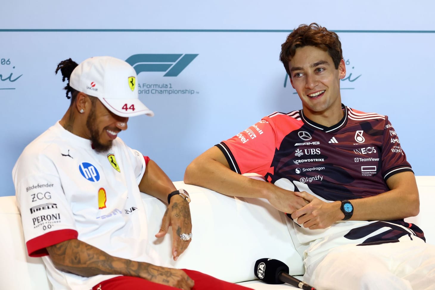 Martin Brundle involved in an awkward interaction with Lewis Hamilton's ...