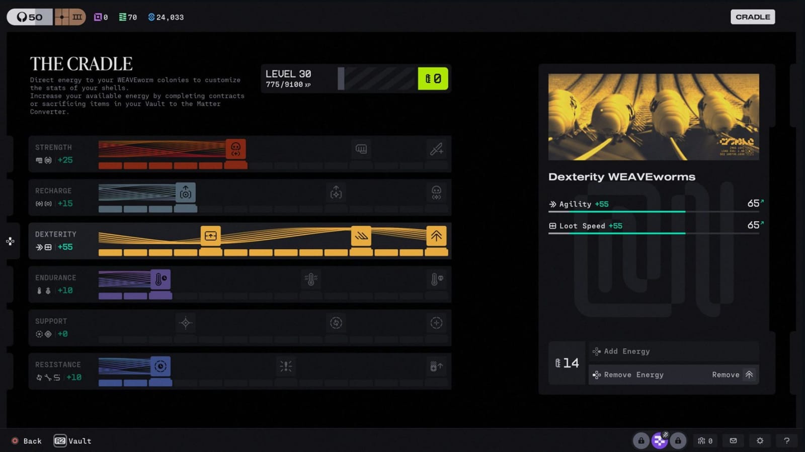 Cradle in Marathon: New progression system explored