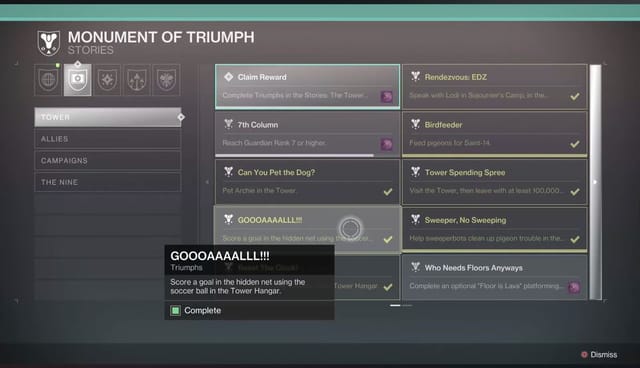 How to score a goal in the hidden soccer net in Destiny 2