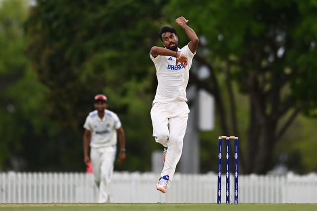 Manav Suthar castles Rahmat Shah round his legs with a peach to clinch ...
