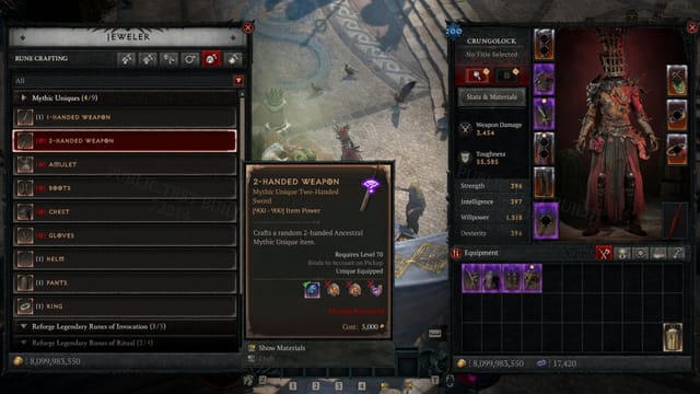 Diablo 4: How to craft Mythic Uniques (Season 14)