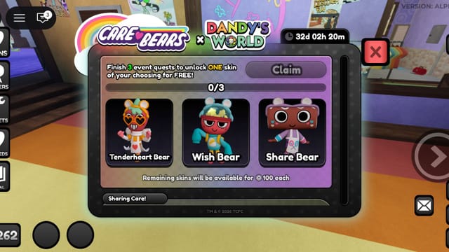 Dandy's World Care Bears Skins guide