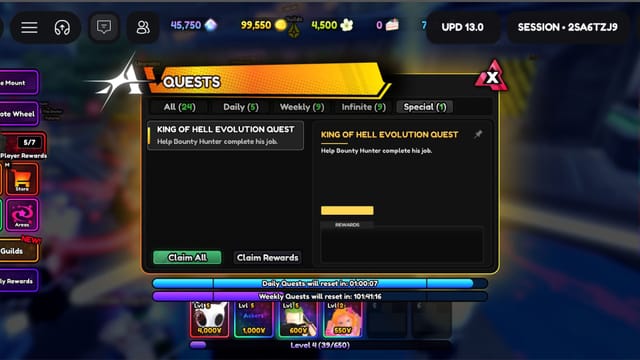 Anime Vanguards Bounty Hunter (King of Hell) guide