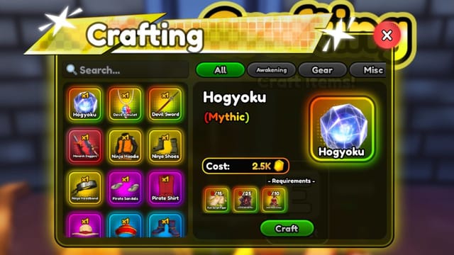 Anime Squadron crafting guide: All gear and their effects