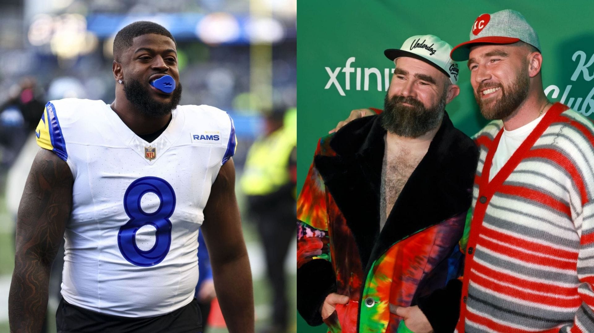 Travis and Jason Kelce question Rams' decision to give up Jared Verse ...