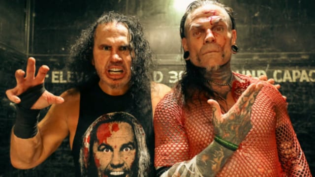 Matt Hardy reacts after the legendary Hardys are announced for an ...
