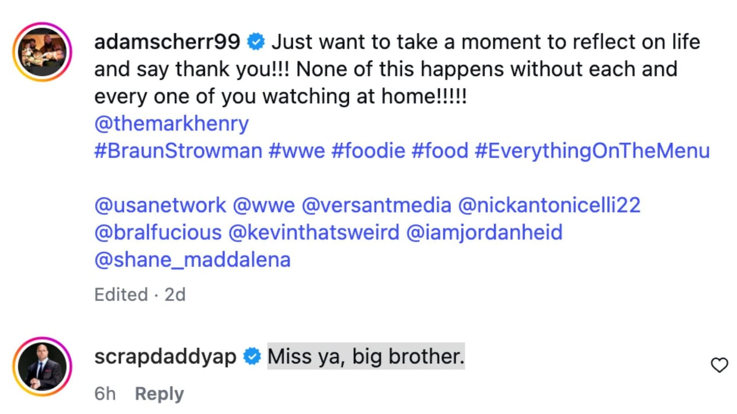 "Miss ya, big brother" - Adam Pearce gets emotional with former WWE star