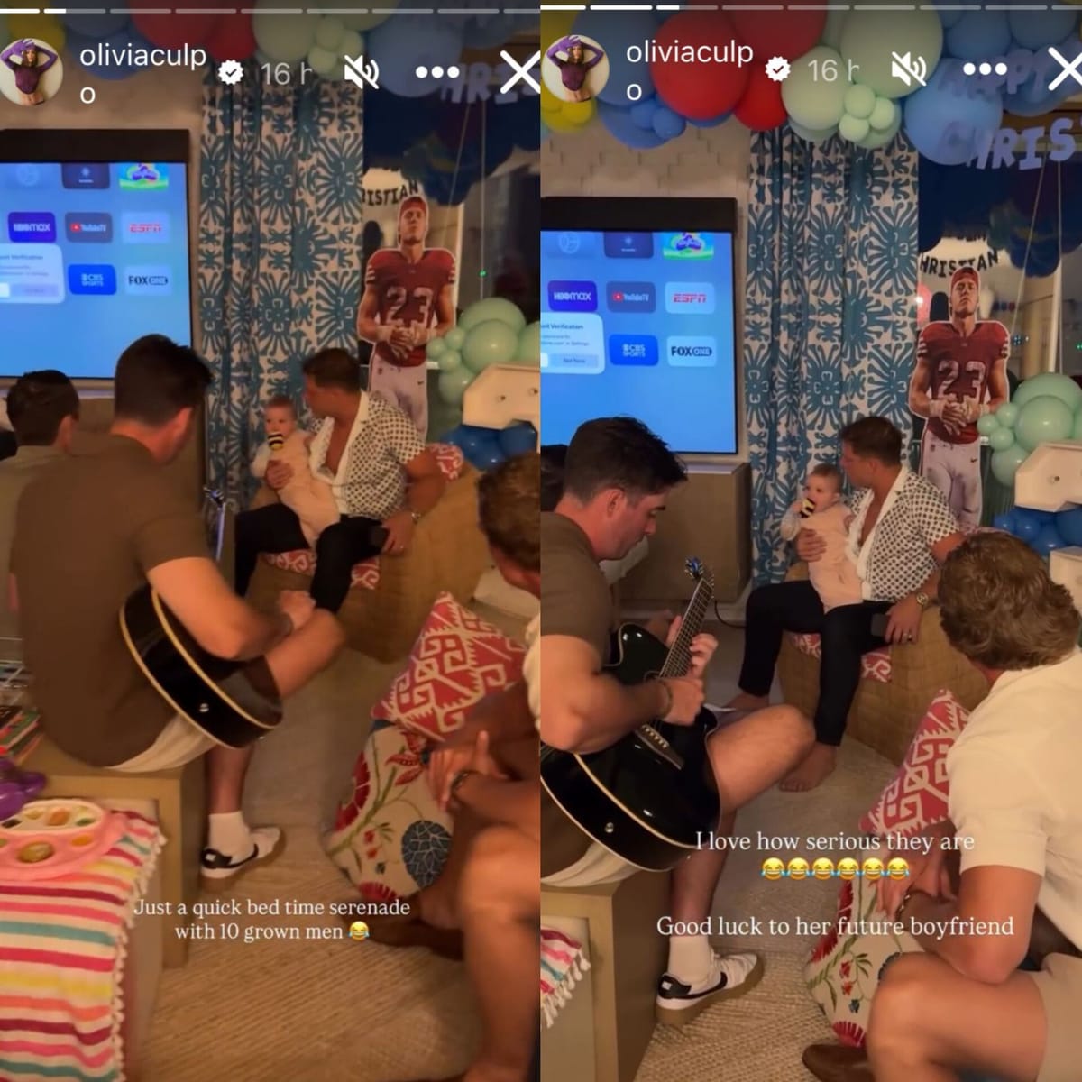 Christian McCaffrey’s wife Olivia Culpo jokes about daughter’s “future ...