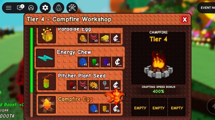 Grow a Garden Campfire Egg guide