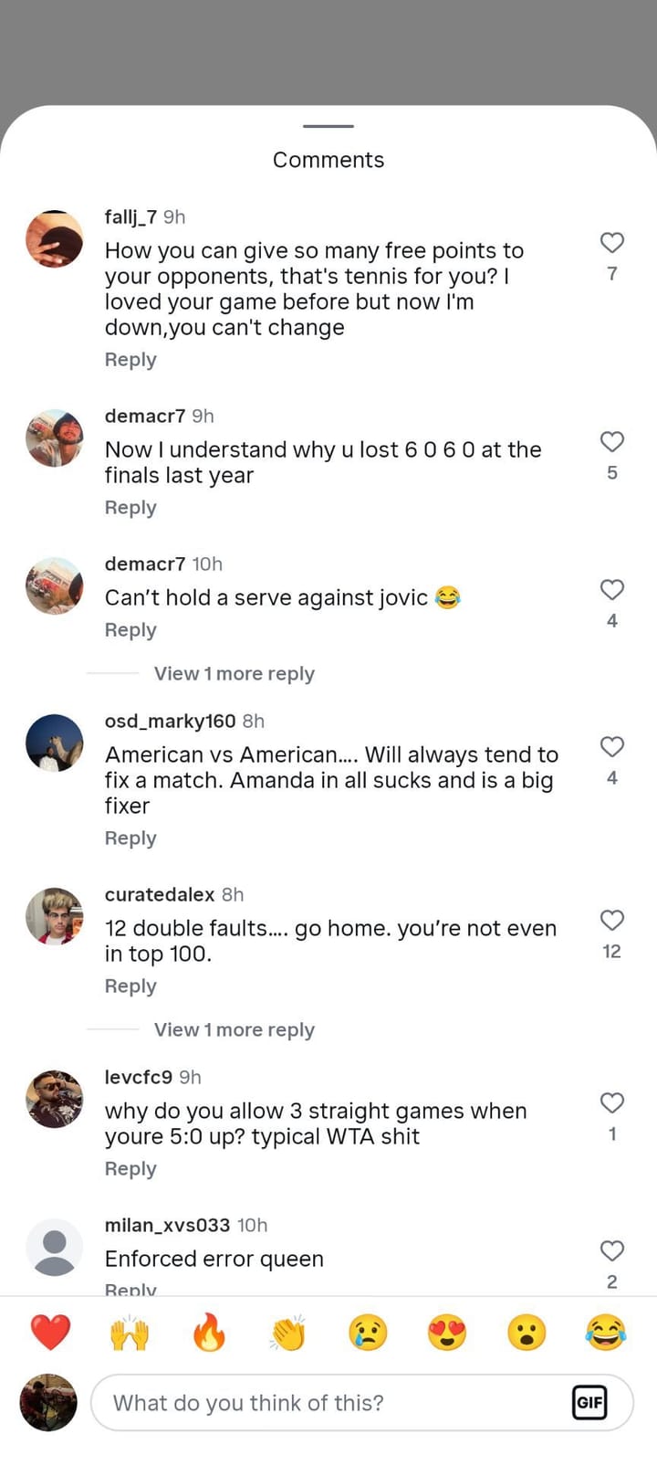 Amanda Anisimova becomes latest victim of social media abuse after ...