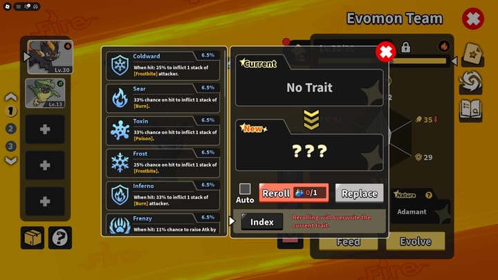 What are Traits in Evomon?