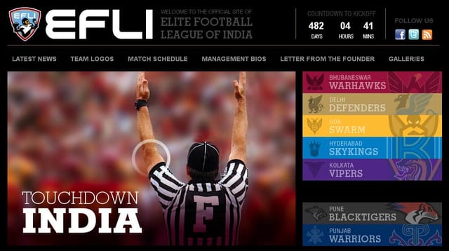 NFL Style American Football, EFLI: Elite Football League Of India ...