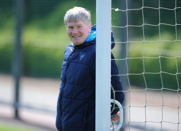 Former Arsenal assistant manager Pat Rice admitted to hospital with cancer