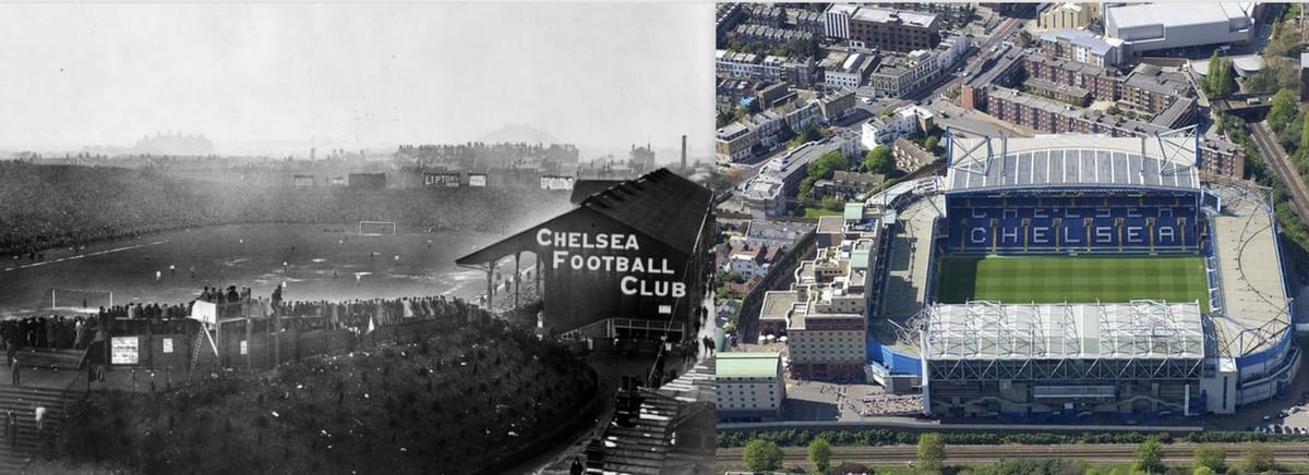 10 iconic football stadiums then and now