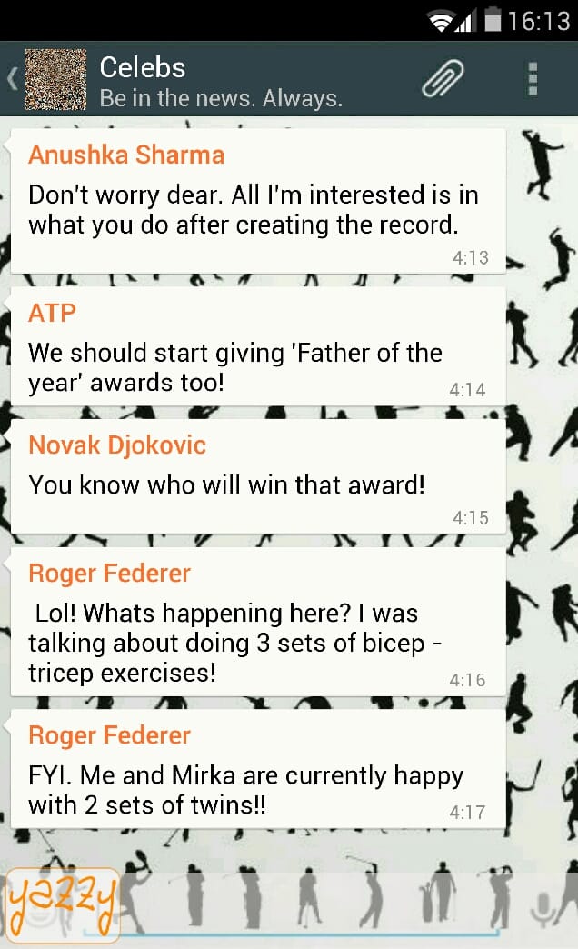 Humour: WhatsApp conversation between celebs!